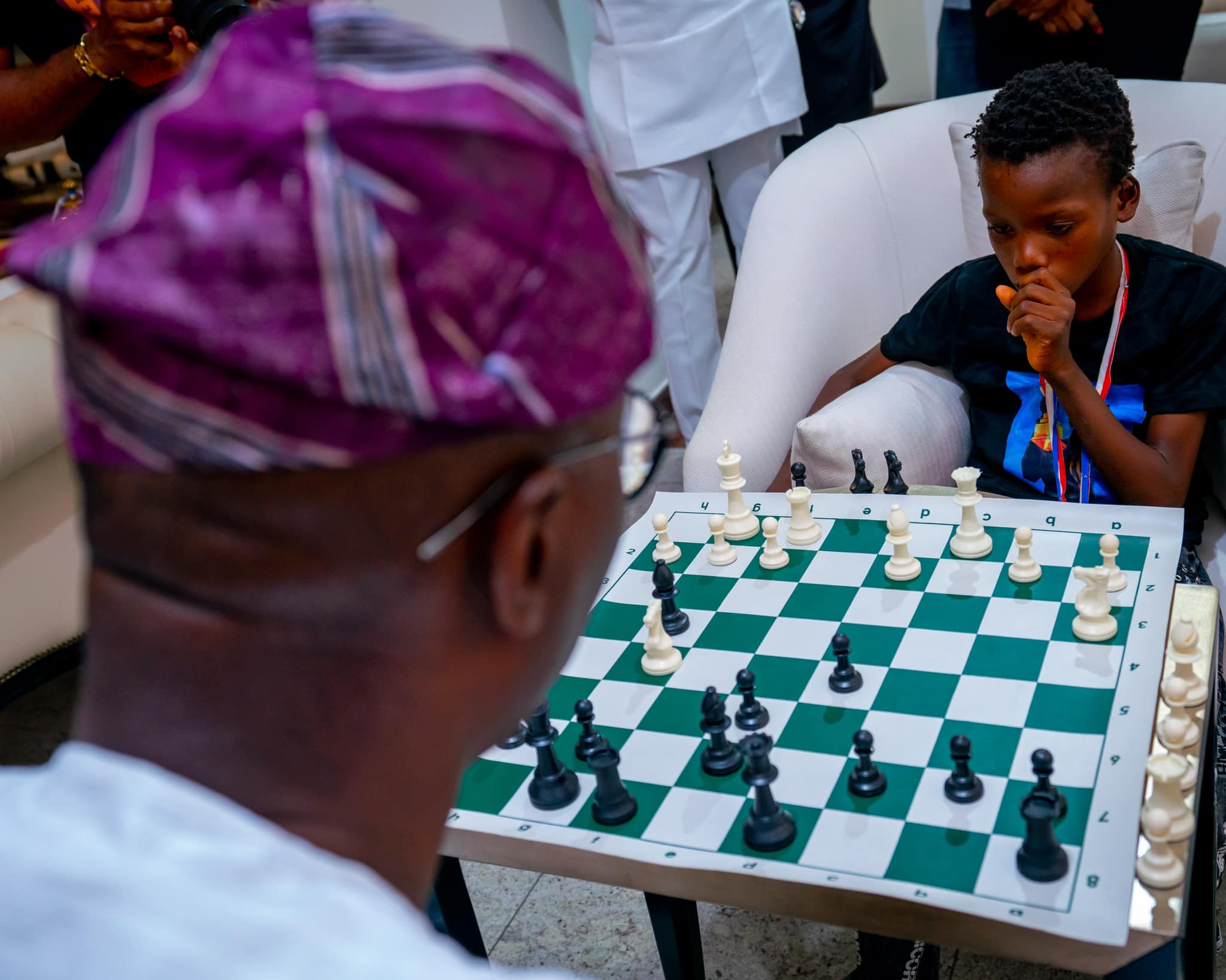 Babajide Sanwo-Olu Thrilled Playing Chess With 10-year-old Autistic ...